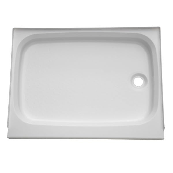 Lippert Replacement 24" x 46" White Shower Pan with Right Drain for RVs, Manufactured Homes, Travel Trailers, 5th Wheels, and Motorhomes - 210383