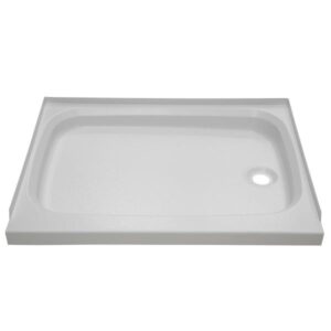 lippert replacement 24" x 46" white shower pan with right drain for rvs, manufactured homes, travel trailers, 5th wheels, and motorhomes - 210383