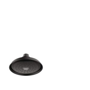 hansgrohe Joleena 6-inch Showerhead Transitional 1-Spray Full with QuickClean in Matte Black, 04781670