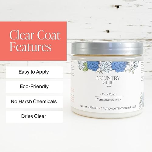 Clear Coat (4oz) - Eco-Friendly Clear Satin Sheen Top Coat for Chalk Style Wood Furniture Paint, Non-Yellowing Waterproof Finish, Easy Application