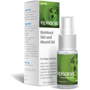 sentrx episanis skin & wound gel spray for dogs & cats, patented biohance wound spray, cuts, bites, hot spots, ulcers, 15 ml