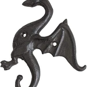 PlayDo Dragon Vintage Cast Iron Hooks Hangers for Wall Hanging Key Coats Towel (Dragon-3)