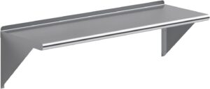 kps heavy duty stainless steel wall mount shelf 16 x 48 - nsf