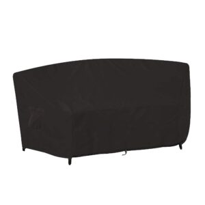 yolaka outdoor furniture covers patio sectional curved couch protector black waterproof 90x36x39 inches for half-moon sofa sets