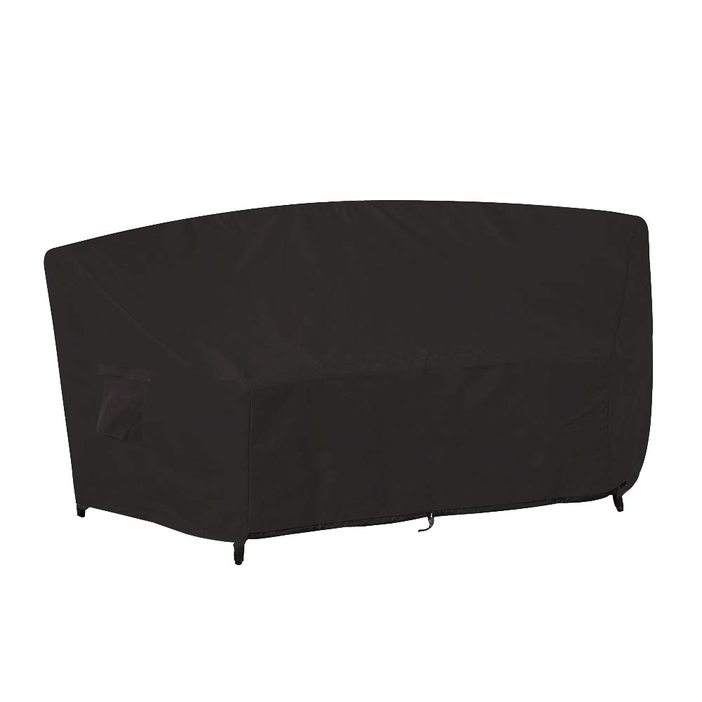 Yolaka Outdoor Furniture Covers Patio Sectional Curved Couch Protector Black Waterproof 90x36x39 Inches for Half-Moon Sofa Sets