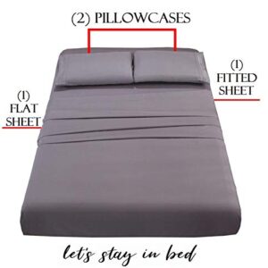 Elegant Comfort 1500 Thread Count Wrinkle & Fade Resistant Egyptian Quality 4-Piece Ultra Soft Luxurious Bed Set Includes Flat, Fitted Sheet and 2 Pillowcases, Full, Boysenberry