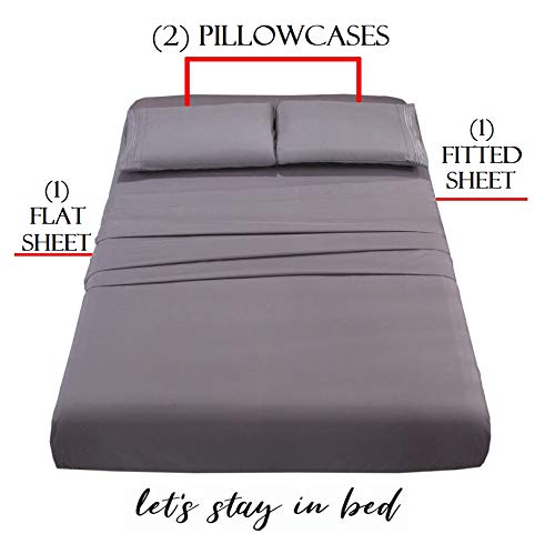 Elegant Comfort 1500 Thread Count Wrinkle & Fade Resistant Egyptian Quality 4-Piece Ultra Soft Luxurious Bed Set Includes Flat, Fitted Sheet and 2 Pillowcases, Full, Boysenberry