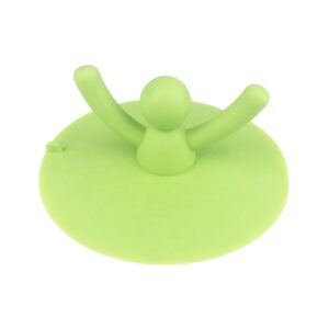 akoak 1 pack cute human-shaped floor drain plug household kitchen toilet bathroom shower waterproof silicone sink plug bathtub drain plug tool (green)