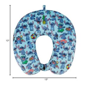 FUL Disney Stitch Kids Travel Neck Pillow for Airplane, Car and Office Comfortable and Breathable, Blue