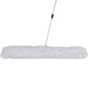 Tidy Tools Commercial Dust Mop & Floor Sweeper, 60 inch Dust Mop for Hardwood Floors, Cotton Reusable Dust Mop Head, Extendable Mop Handle, Industrial Dry Mop for Floor Cleaning & Janitorial Supplies