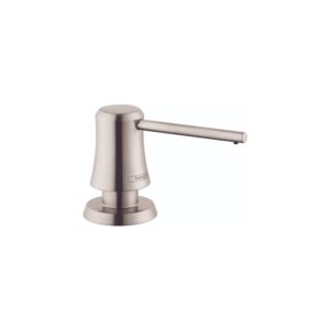 hansgrohe3-inch bath and kitchen sink soap dispenser transitional in stainless steel optic, 04796800