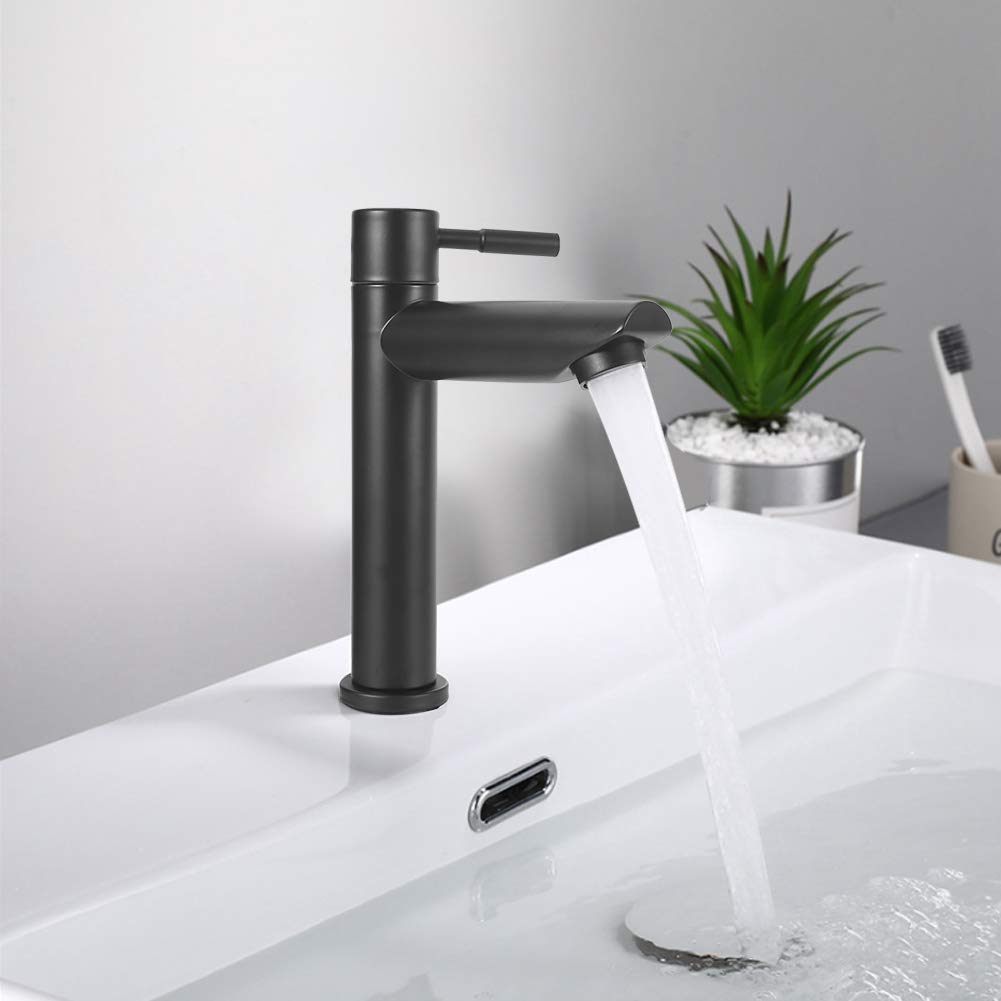 2in Kitchen Faucet Stainless Steel Water Tap Male Thread Single Cold Water Tap for Home Bathroom Basin Kitchen(#1)