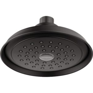 hansgrohe joleena 6-inch showerhead transitional 1-spray full with quickclean in matte black, 04781670