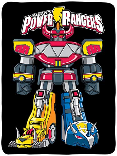 Saban Power Rangers Megazord Fleece Blanket 45" x 60" Large Throw Boys Youth Kids Bedroom