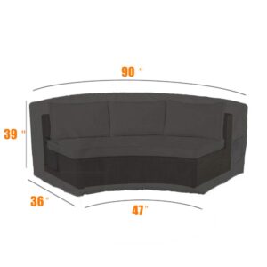 Yolaka Outdoor Furniture Covers Patio Sectional Curved Couch Protector Black Waterproof 90x36x39 Inches for Half-Moon Sofa Sets