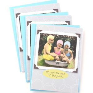 shade tree greetings funny birthday greeting card (5" x 7") by actual pictures | 3 pack + 3 envelopes (friends you swim with)