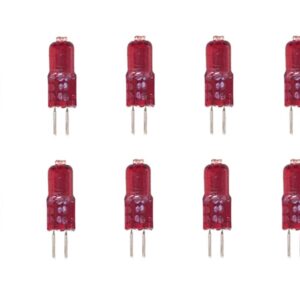 10W Halogen Bulbs G4 10W 12V Halogen Light Lamps G4 Base Halogen 10W 12 Volt T3 JC Lamp Halogen Bulbs Infrared Lights for Massage Chair Hair Dryer,G4 Bi-Pin Base,Low Voltage 12V, Red,10 Pack