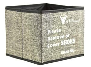 g & f products shoe covers box, foldable collapsible shoe covers holder bootie box holds up to 100 disposable shoe for realtors and open house also works as foldable collapsible storage bin 9"x9"x9"