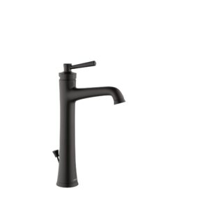 hansgrohe joleena transitional 1-handle 1 13-inch tall bathroom sink faucet in matte black, 04772670