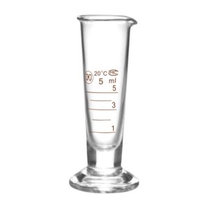 professional lab graduated measuring cup with spout 5ml wide mouth glass conical beaker thickened borosilicate beaker heat resistant (5ml) transparent