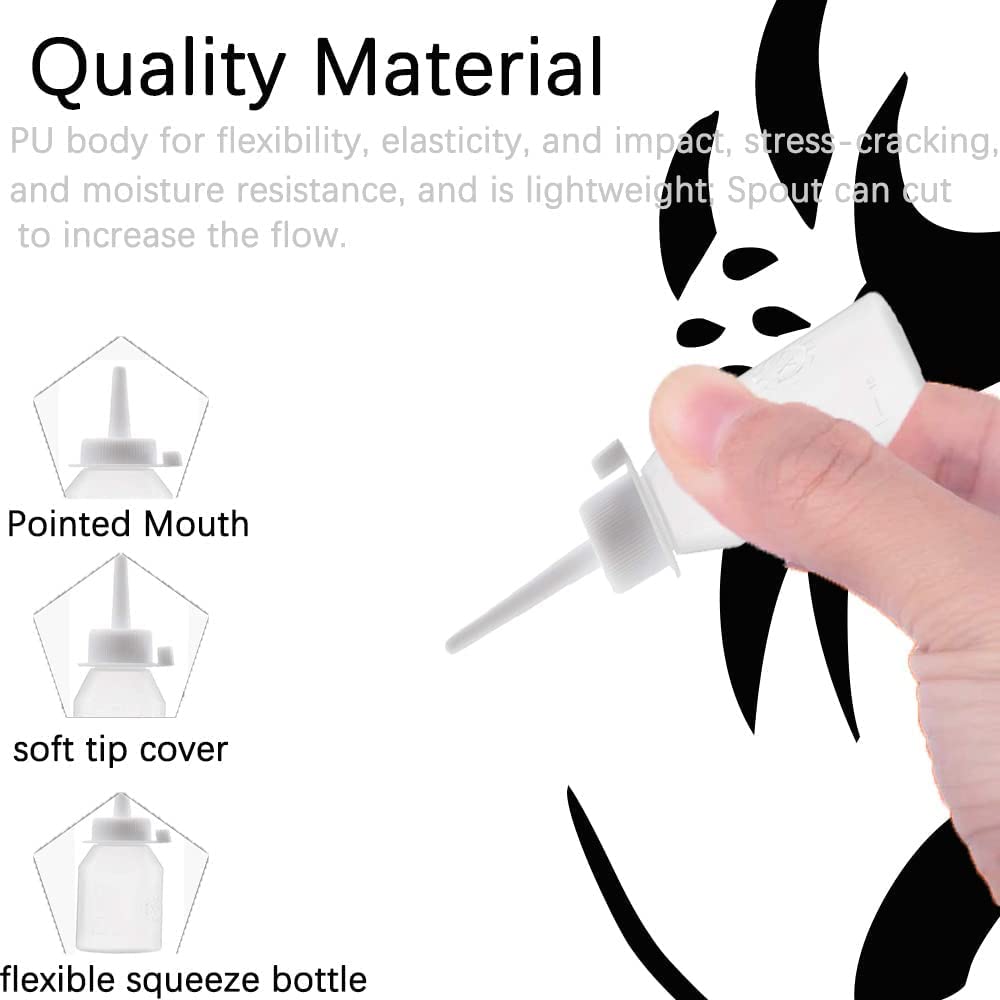 Utoolmart 3pcs Squeeze Bottle 50ml Plastic Glue Oil Bottle Wash Bottles for DIY Label Tattoo