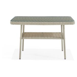 windham all-weather wicker outdoor 26" h cocktail table with glass top