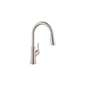 hansgrohe joleena stainless steel high arc kitchen faucet, kitchen faucets with pull down sprayer, faucet for kitchen sink, stainless steel optic 04793800, 15.8-inches tall