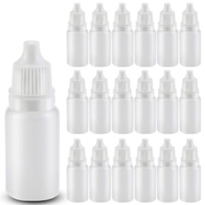 twdrer 80pcs 10ml empty plastic squeezable eye liquid dropper bottles with caps,refillable ldpe plugs essential oil bottle container