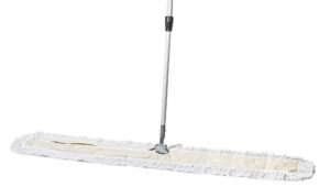 tidy tools commercial dust mop & floor sweeper, 60 inch dust mop for hardwood floors, cotton reusable dust mop head, extendable mop handle, industrial dry mop for floor cleaning & janitorial supplies