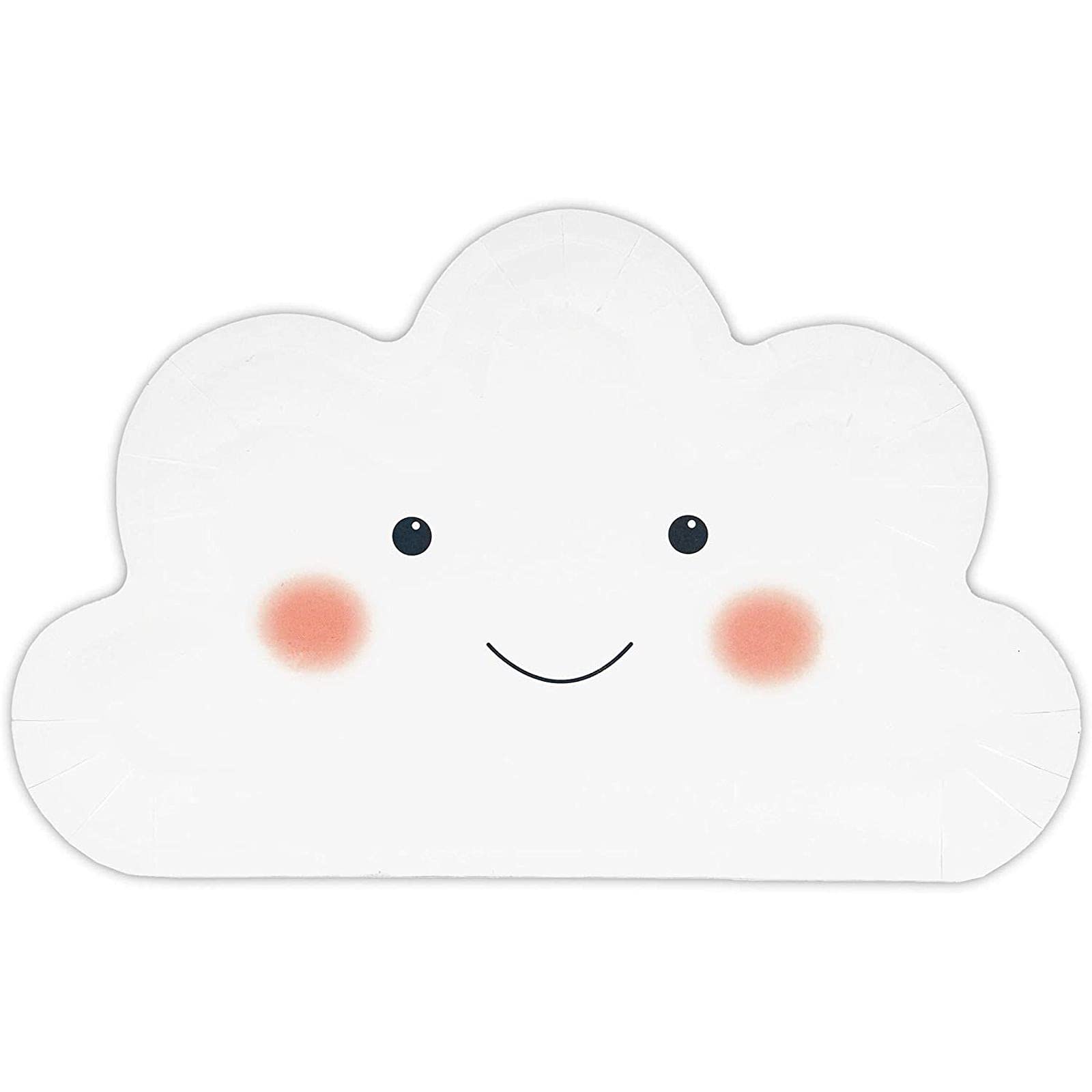 Sparkle and Bash Cloud Party Plates for Baby Shower or Birthday Party (6.4 x 10 In, White, 48 Pk)