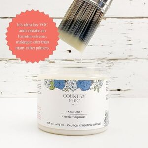 Clear Coat (4oz) - Eco-Friendly Clear Satin Sheen Top Coat for Chalk Style Wood Furniture Paint, Non-Yellowing Waterproof Finish, Easy Application