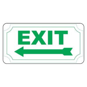 lilyanaen new metal sign aluminum sign exit green arrow left retro vintage style for outdoor & indoor 12" x 8"