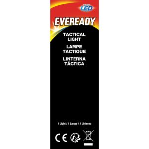 Eveready LED Tactical Flashlight, Durable Handheld Flashlight for Emergencies and Camping Gear, Water Resistant EDC Flashlight, Pack of 1