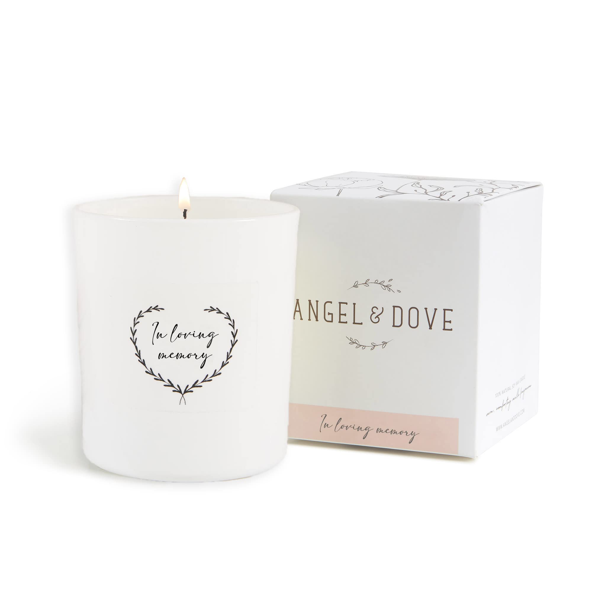 ANGEL & DOVE Luxury 'in Loving Memory' Soy Wax Remembrance Candle - Sympathy Gift, Memorial to Light in Memory of a Loved One