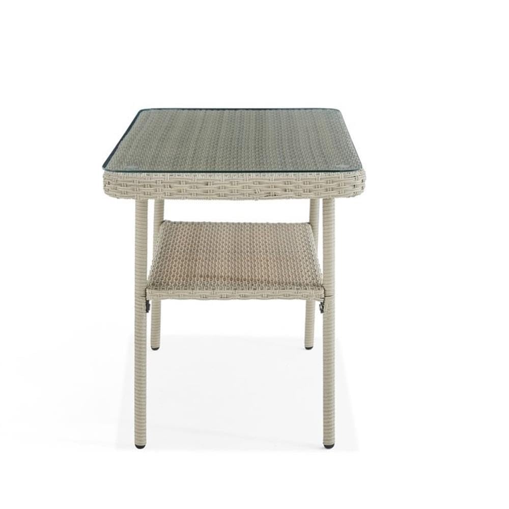 Windham All-Weather Wicker Outdoor 26" H Cocktail Table with Glass Top