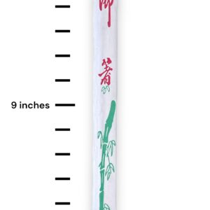 Chinese Bamboo Disposable Chopsticks - Pack of 100 Pairs, 9" long, Has Directions on the Back of Each Pair! Great for Everyone and Food Service Customers!