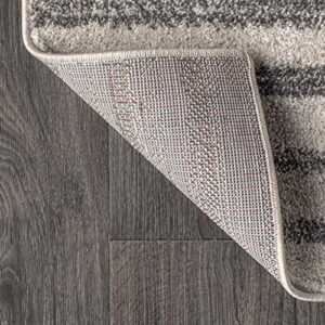 JONATHAN Y MOH204A-4 Lyla Offset Stripe Indoor Farmhouse Area-Rug Bohemian Minimalistic Striped Easy-Cleaning Bedroom Kitchen Living Room Non Shedding, 4 X 6, Grey