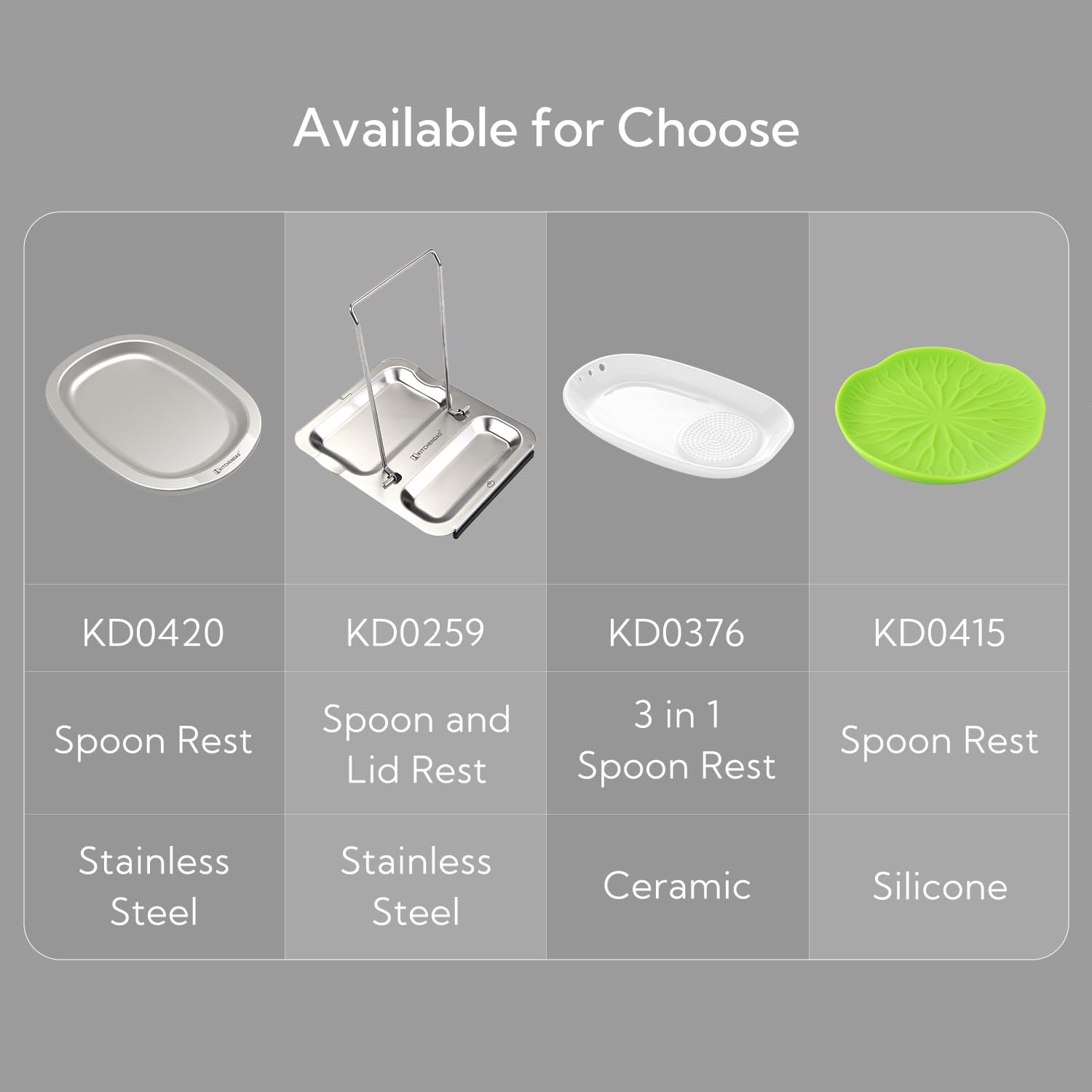 Metal Spoon Rest with Non-slip Silicone Pad for Stove Top Kitchen Counter, 18/8 Stainless Steel Spoon Holder, Extra Large Resting Area, Dishwasher Safe, for Kitchen Cooking Utensils BBQ - 1 Pack