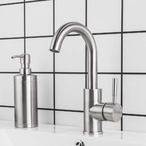 Bar Sink Faucet Brushed Nickel GAPPO Bathroom Faucet Stainless Steel Farmhouse Lavatory Sink Faucet Mixer Small Kitchen Faucet