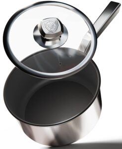 dalstrong non stick stockpot - 3 qt - the oberon series - eterna nonstick pan coating - 3-ply aluminum core cookware - silver cooking pots and pans - w/lid & pot protector