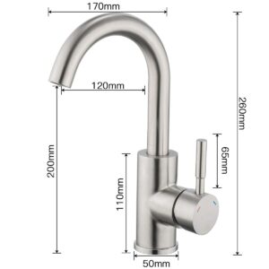 Bar Sink Faucet Brushed Nickel GAPPO Bathroom Faucet Stainless Steel Farmhouse Lavatory Sink Faucet Mixer Small Kitchen Faucet