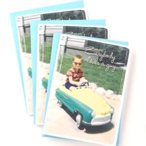 shade tree greetings funny birthday greeting card (5" x 7") by actual pictures | 3 pack + 3 envelopes (cool car)