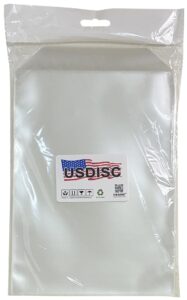 usdisc storage pockets 6.75 x 9.5, flap, 4mil stamp & die, clear, pack of 100