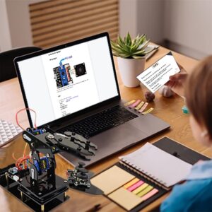 LK COKOINO Robot Arm for Arduino, Smart Robot Building Kit That can Memorize and Repeat Movements for Beginners/Teens/Adults to Learn Electronic, Programming, Math and Science