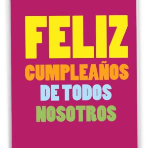 NobleWorks, Big Feliz Cumpleanos - Jumbo Spanish Birthday Card from All of Us (8.5 x 11 Inch) - Group Birthday Greeting J3243BDG-US-SL