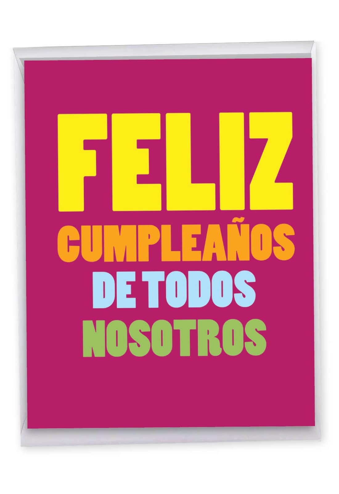 NobleWorks, Big Feliz Cumpleanos - Jumbo Spanish Birthday Card from All of Us (8.5 x 11 Inch) - Group Birthday Greeting J3243BDG-US-SL