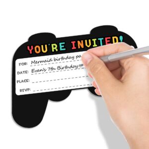 Yangmics Direct 30 Video Game Birthday Party Invitations with Envelopes - Shaped Fill-in Invitations