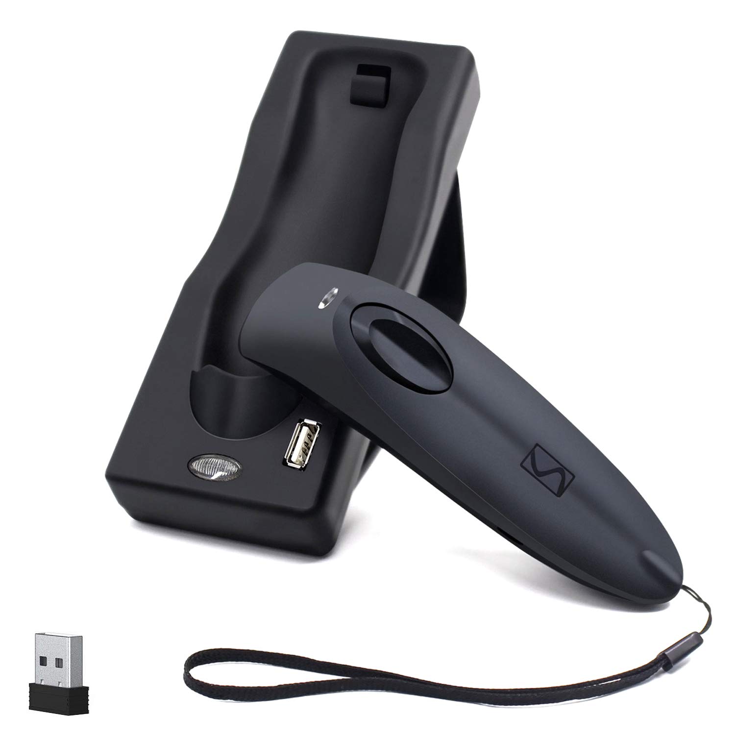 Bluetooth Wireless Barcode Scanner with Stand Handheld Portable USB Bar-Code Reader Scanner Entries Enable Keyboard Entry,Computer Screen Barcode Scanner