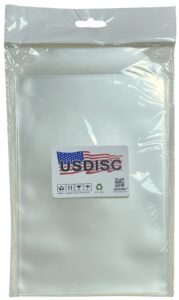 usdisc storage pockets 5.625 x 8.5, flap, 4mil stamp & die, clear, pack of 100