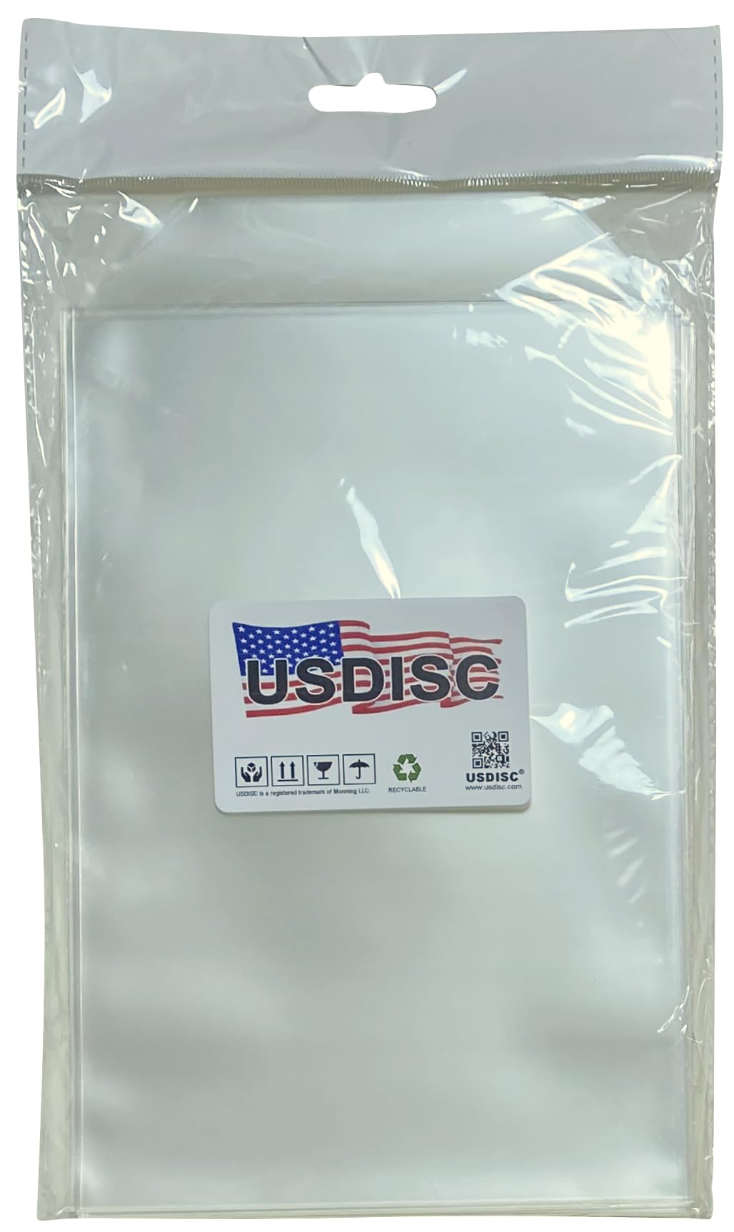 USDISC Storage Pockets 5.625 x 8.5, Flap, 4mil Stamp & Die, Clear, Pack of 100